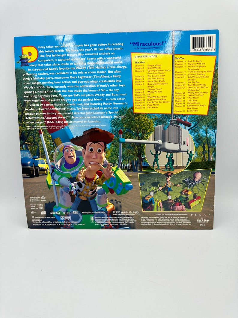 Rare Vintage Disney Toy Story Laserdisc 1995 12 Dolby Digital Edition ...