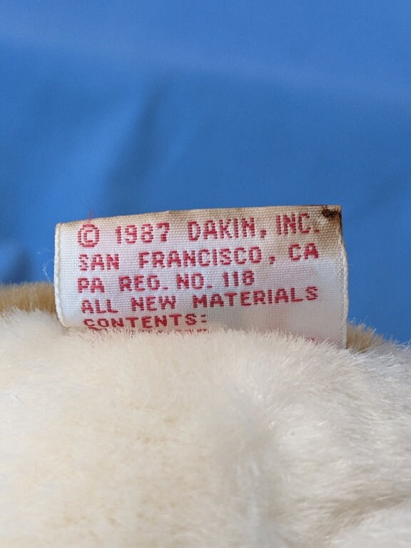 Vintage 1987 Dakin Brown and White Playful Pup With Pink - Etsy