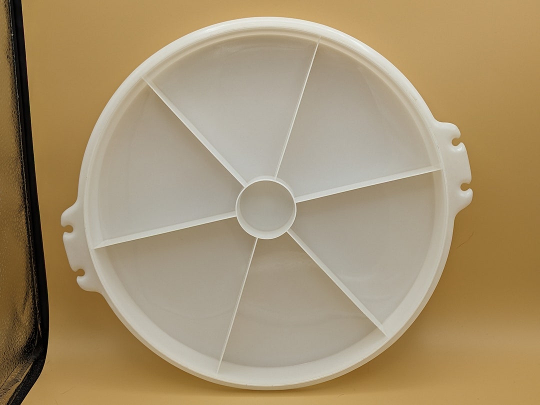 Vintage Tupperware Divided Snack Party Tray White 405-2 Tupper Seal Lid ...