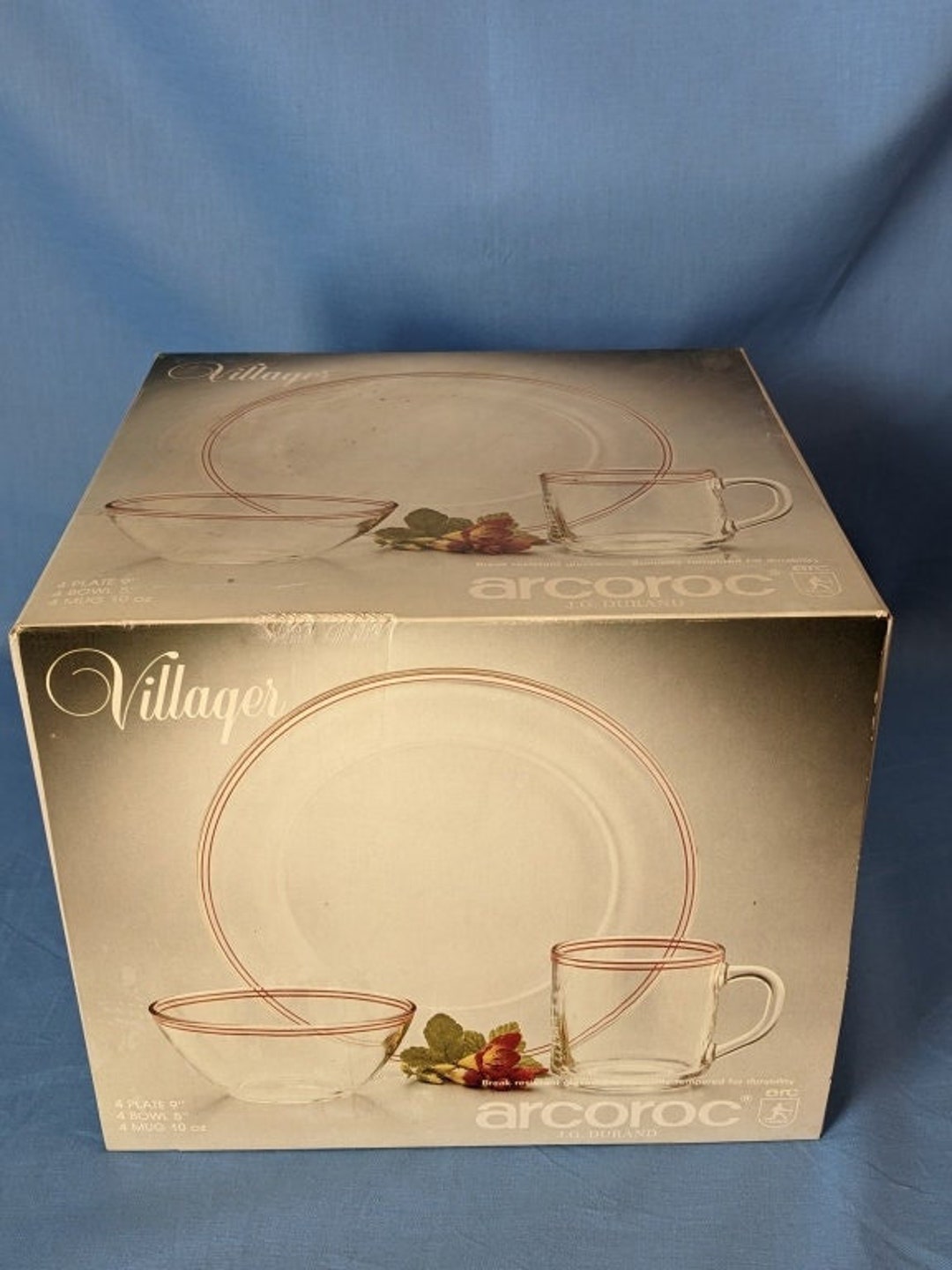 Vintage Arcoroc Villager Dinnerware Set New in Box - Etsy