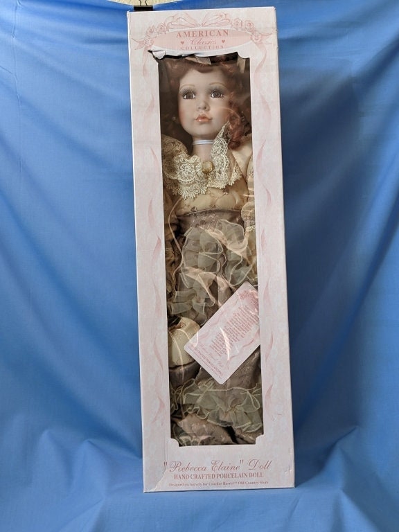 Cracker Barrell American Classics rebecca Elaine Porcelain Doll 24 Tall ...