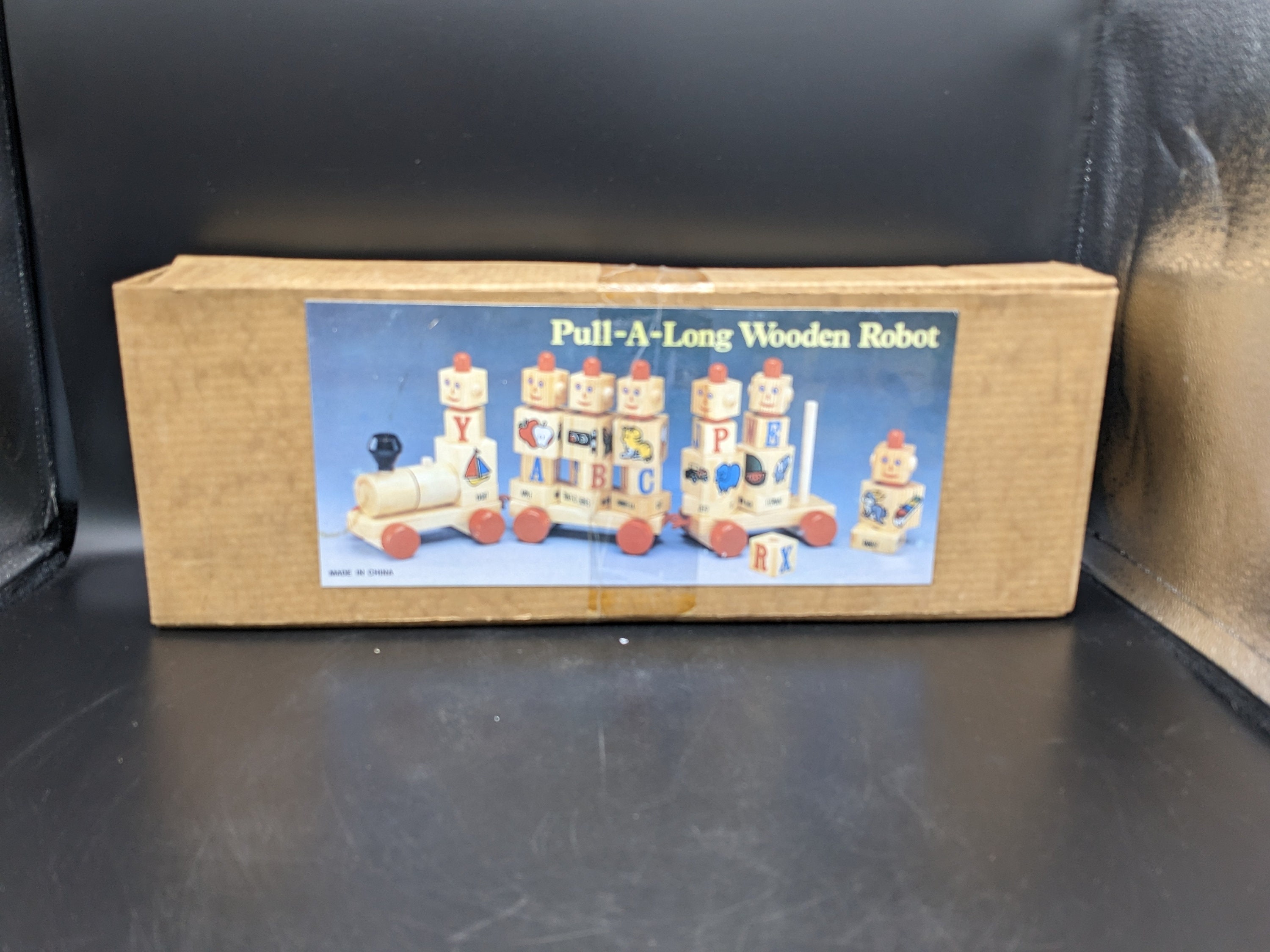 Vintage Pull-a-long Wooden Toy Robots Children's Toy 1980's New in ...