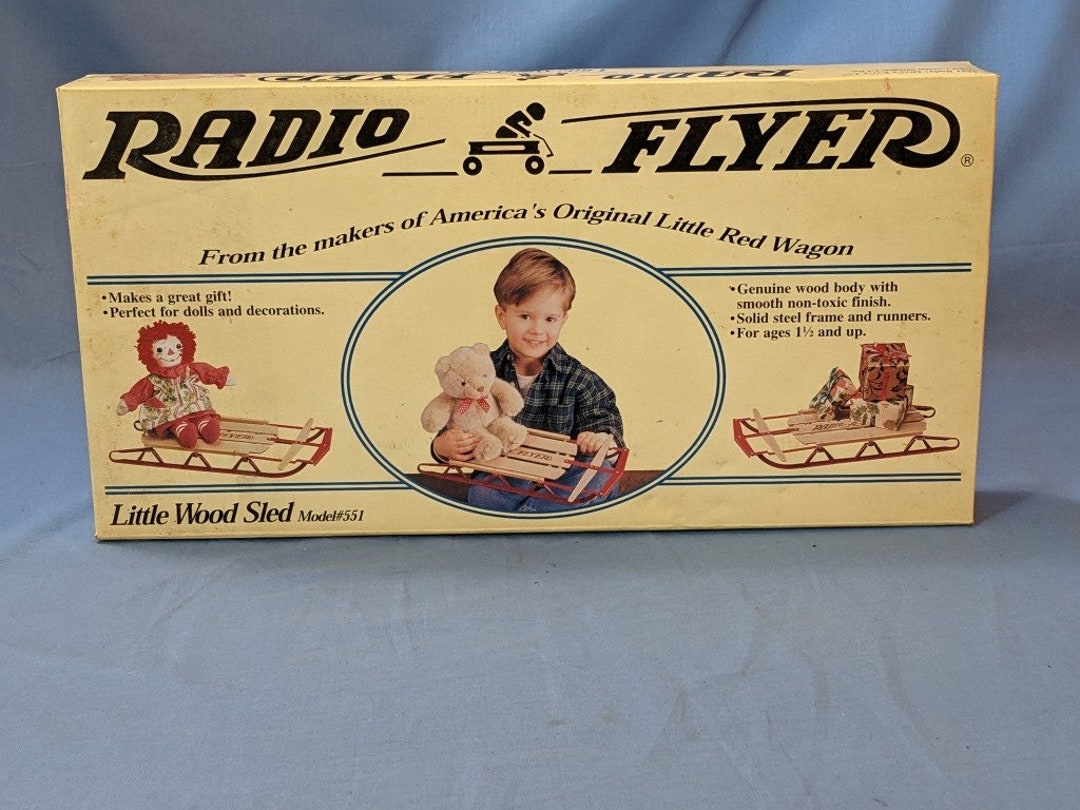 Vintage Radio Flyer Little Wood Sled New in Box - Etsy