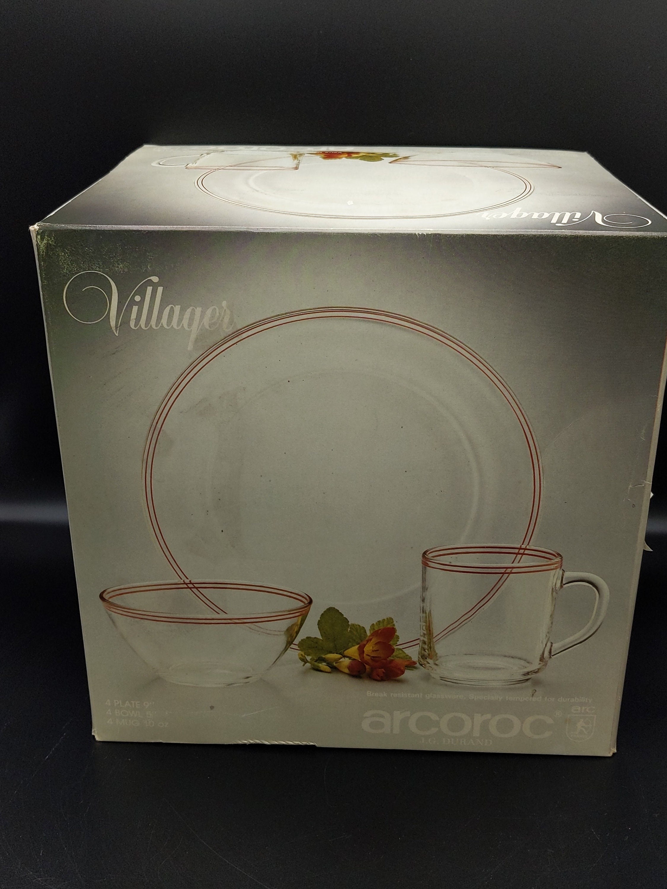 Vintage Arcoroc Villager Dinnerware Set New in Box - Etsy