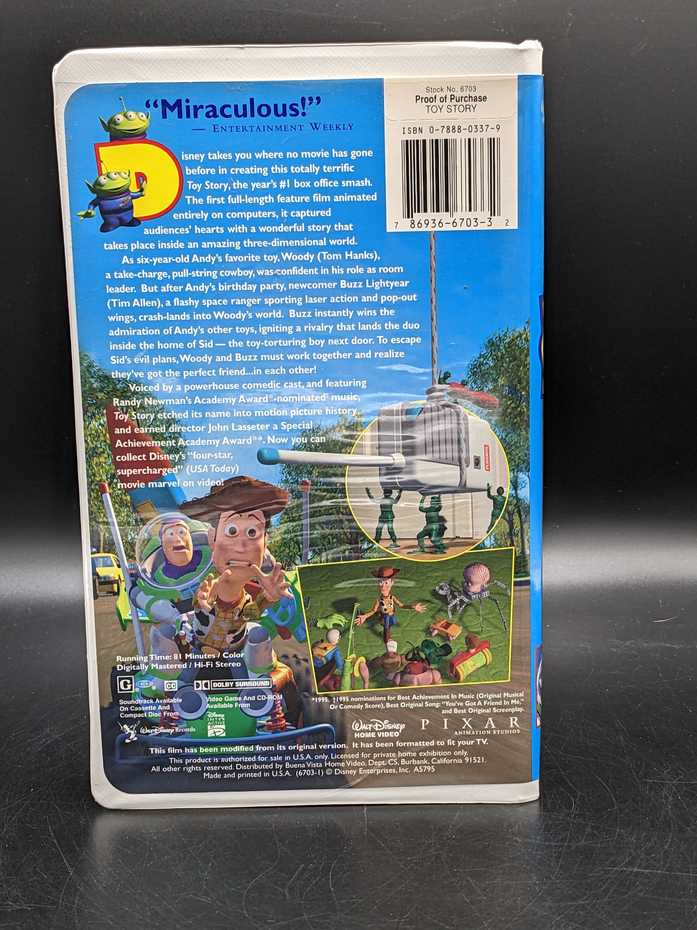 1995 Walt Disney Pixar Toy Story VHS Tape 6703 - Etsy UK