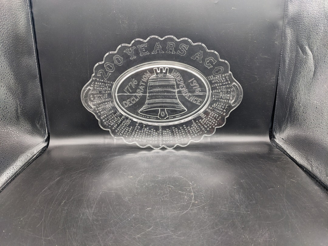 Vintage Glass Bicentennial Liberty Bell Declaration of Independence ...