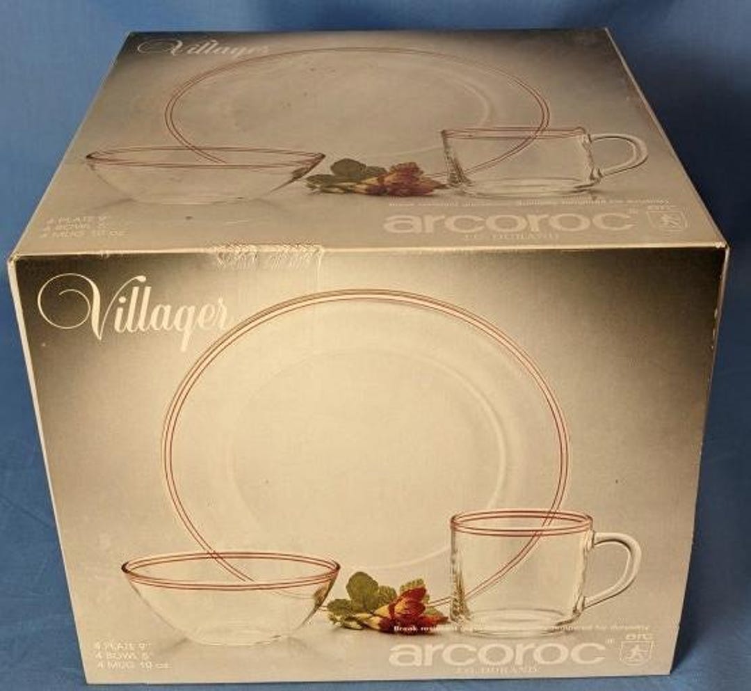 Vintage Arcoroc Villager Dinnerware Set - New in Box - Etsy