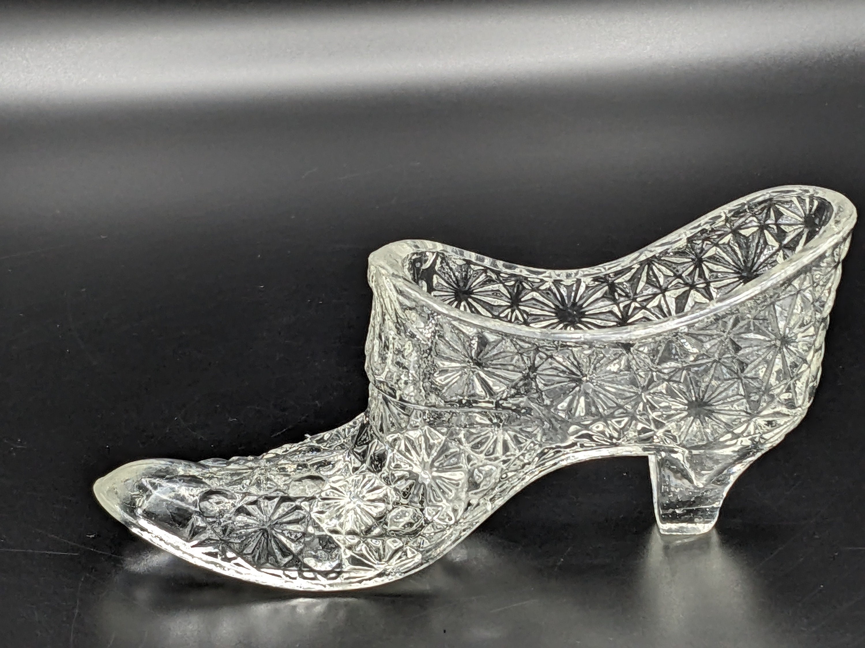 Vintage Fenton Clear Glass Shoe Button and Daisy Pattern - Etsy