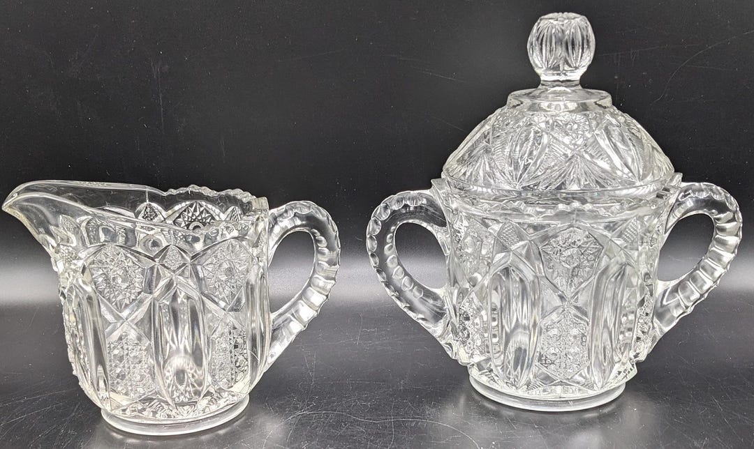 Vintage Le Smith Glass Quintec Creamer & Sugar Bowl Set (1950s) - Etsy