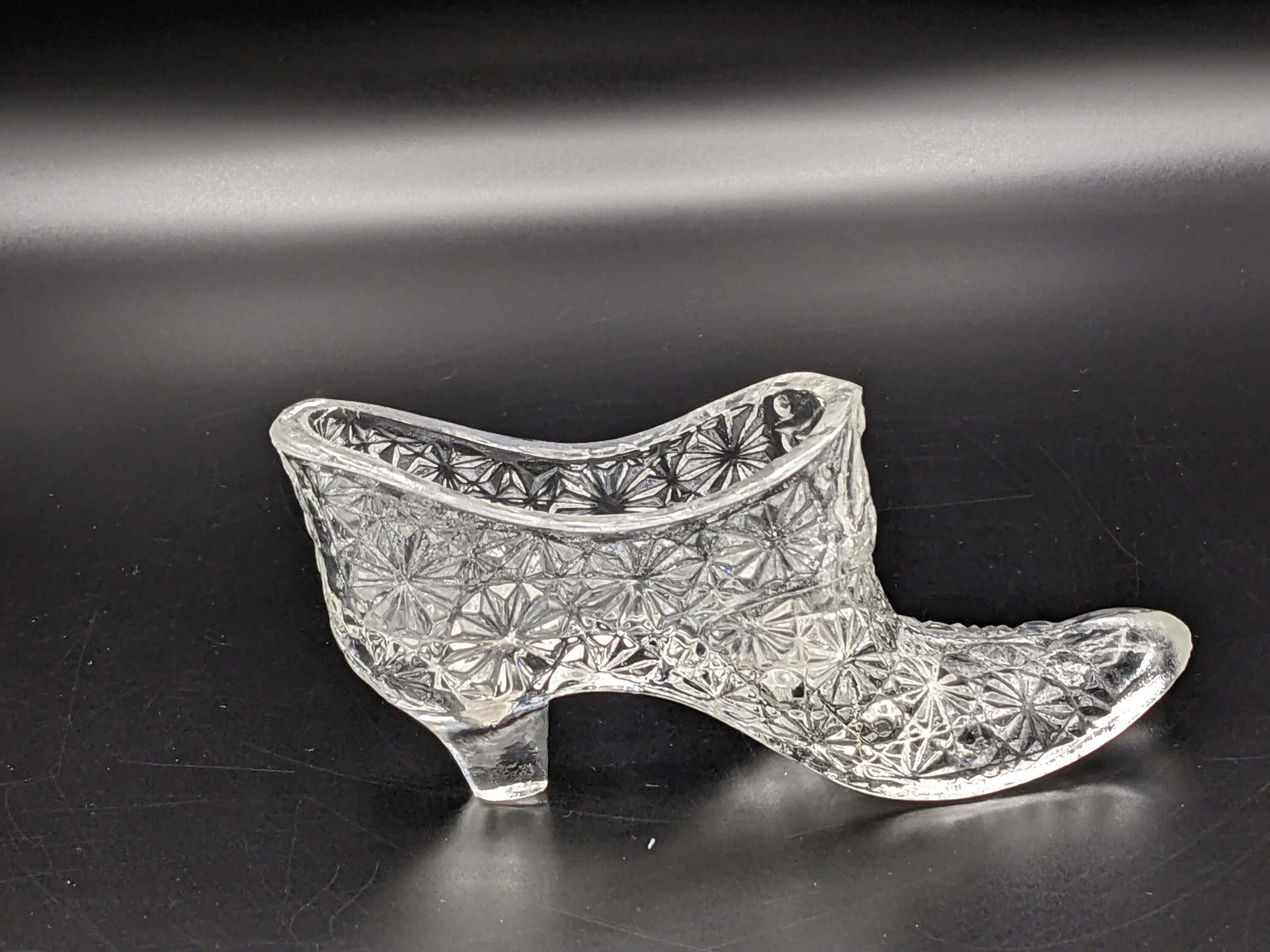 Vintage Fenton Clear Glass Shoe Button and Daisy Pattern Boot - Etsy