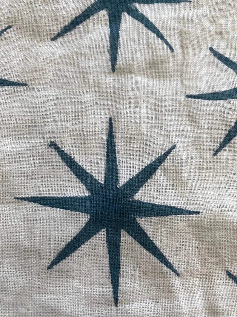Lou Indian Hand Block Print Linen Fabric - Etsy