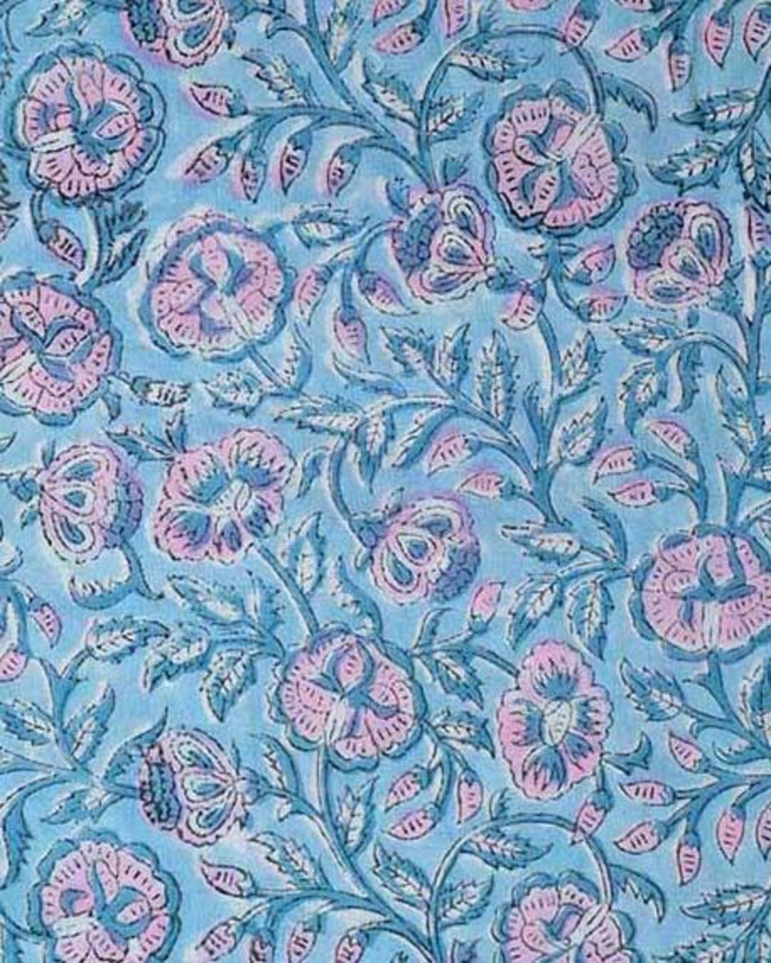 Vaila Cotton Block Print Fabric - Etsy