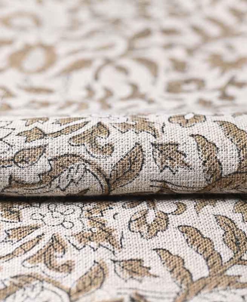 Devon Block Printed Linen Fabric - Etsy