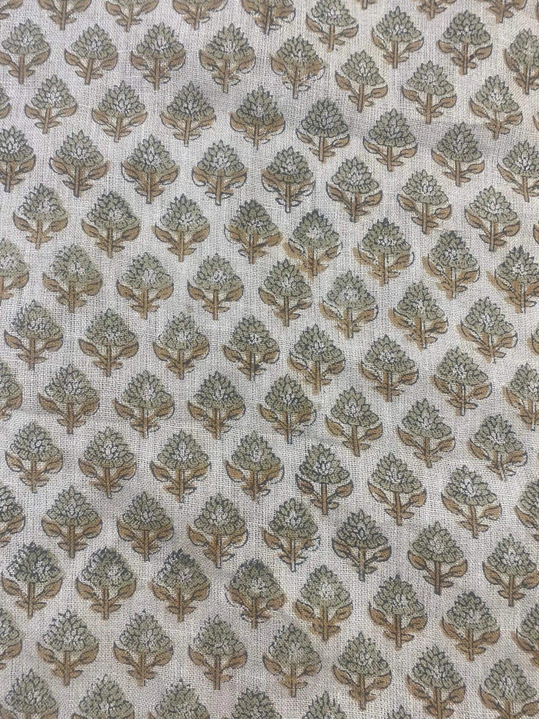 Orla Hand Block Linen Fabric by Yard, Handloom Printed Linen for Home ...