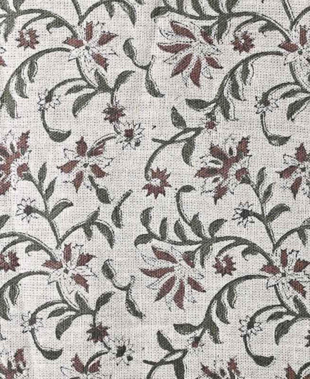 Faye Block Print Linen Fabric - Etsy