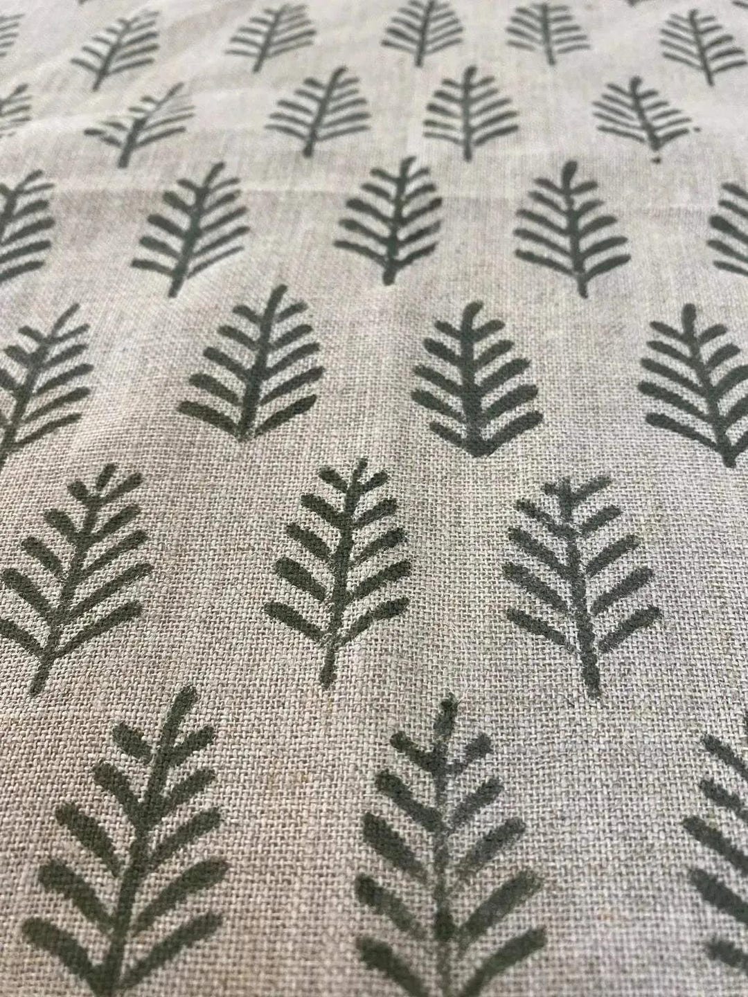 Diane Hand Block Printed Linen Fabric for Upholstery - Etsy