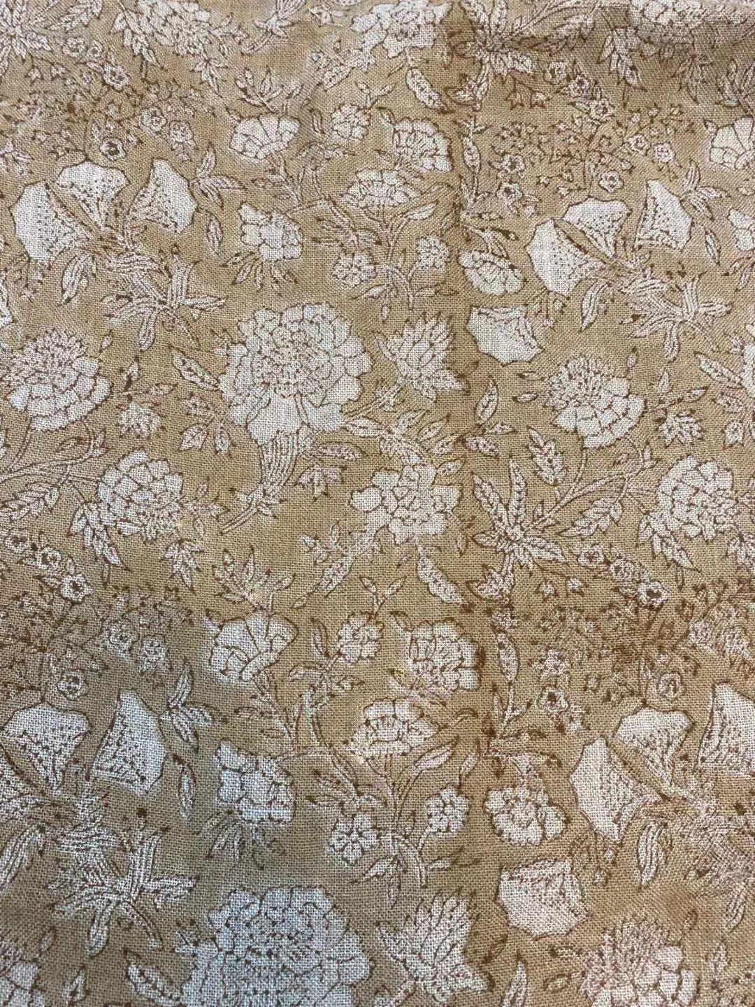 Vivian Hand Block Printed Linen Fabric - Etsy
