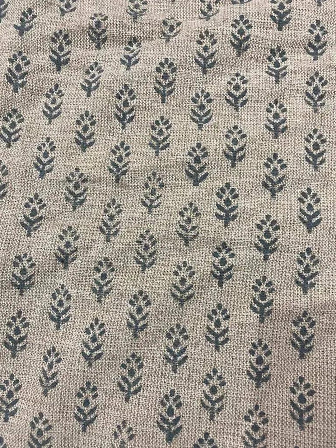 Sophia Block Print Linen Fabric - Etsy