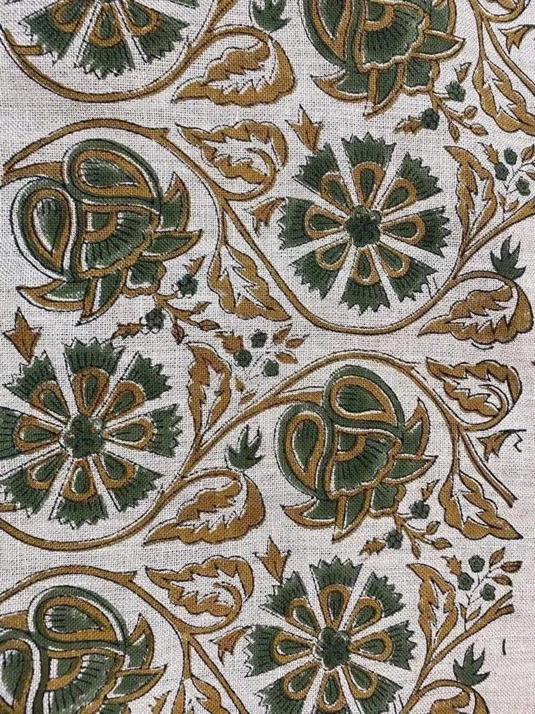 Serion – Heavy Indian Hand Block Print Linen Fabric | Designer Upholstery, Pillowcase & Table ...