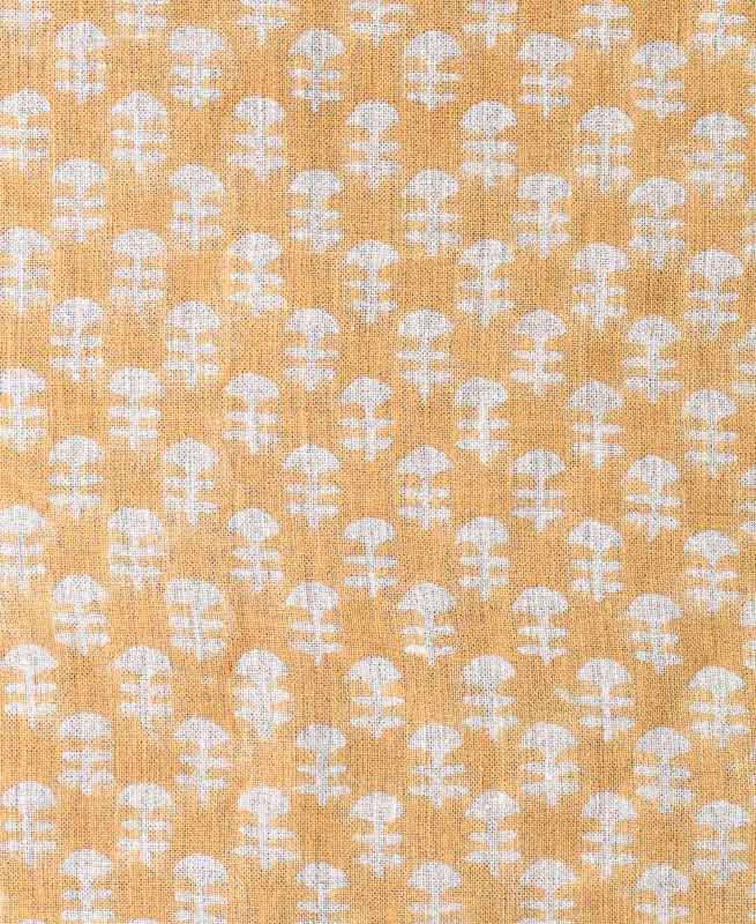 Edith Block Printed Linen Fabric - Etsy