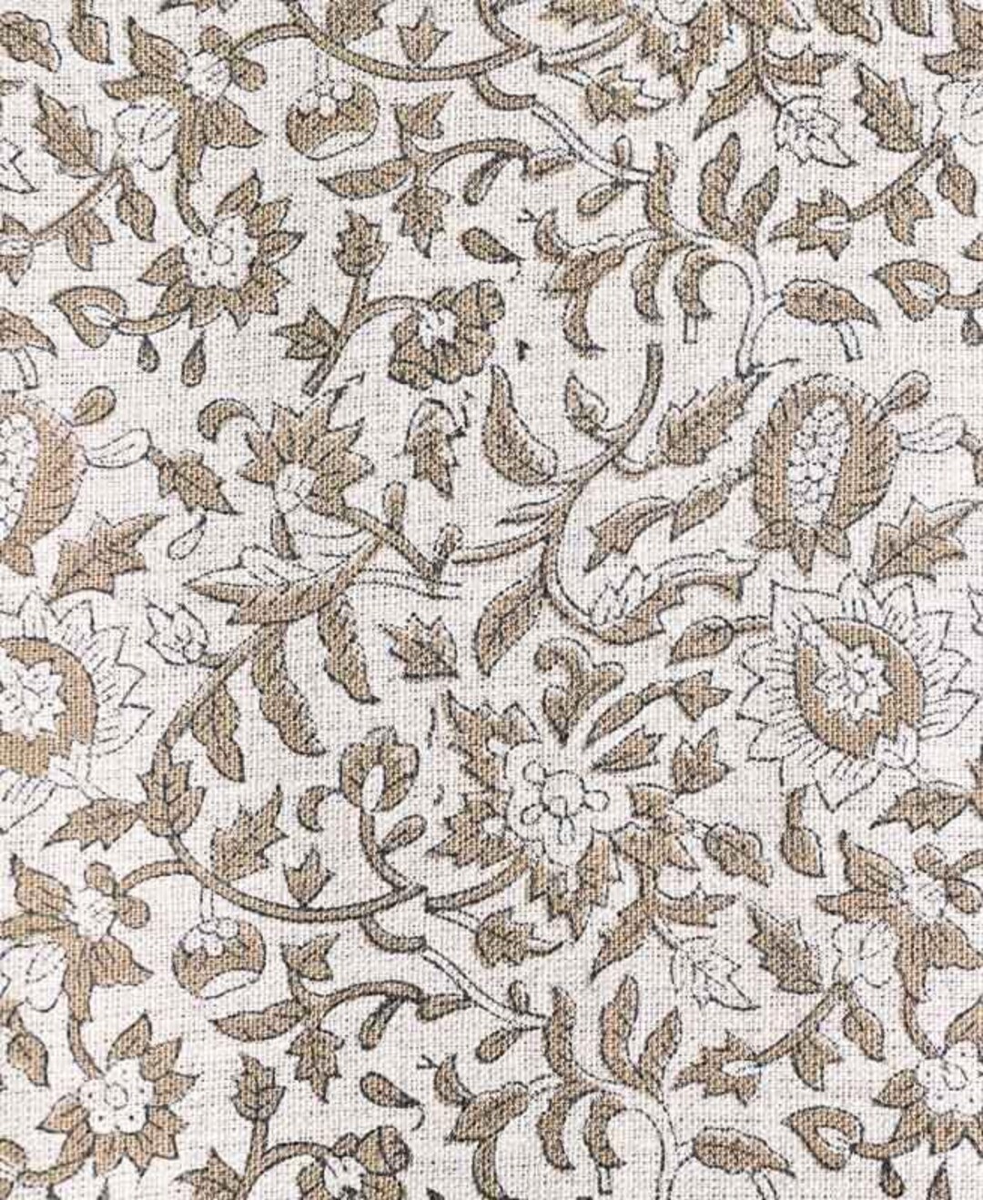 Devon Block Printed Linen Fabric - Etsy
