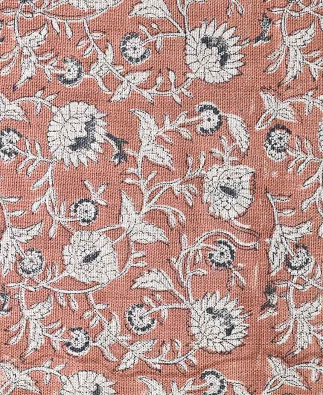 Simon Block Printed Linen Fabric - Etsy