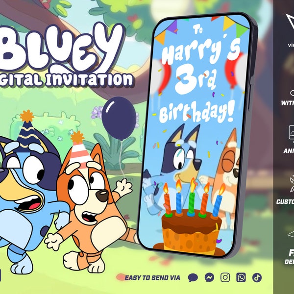 Bluey Invitation - Etsy