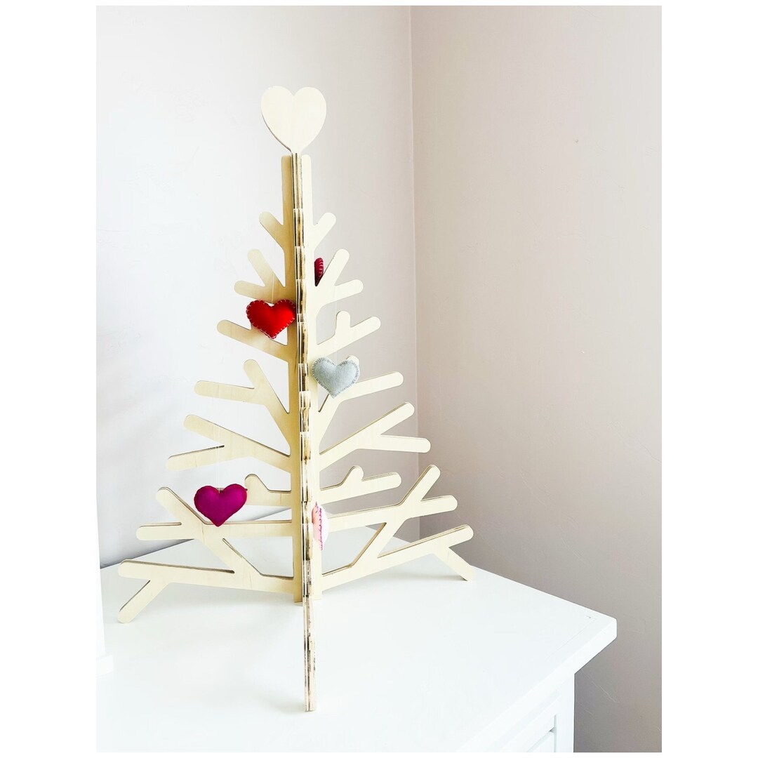 Large Modern Wood Tabletop Tree Valentine's Day Decor - Etsy