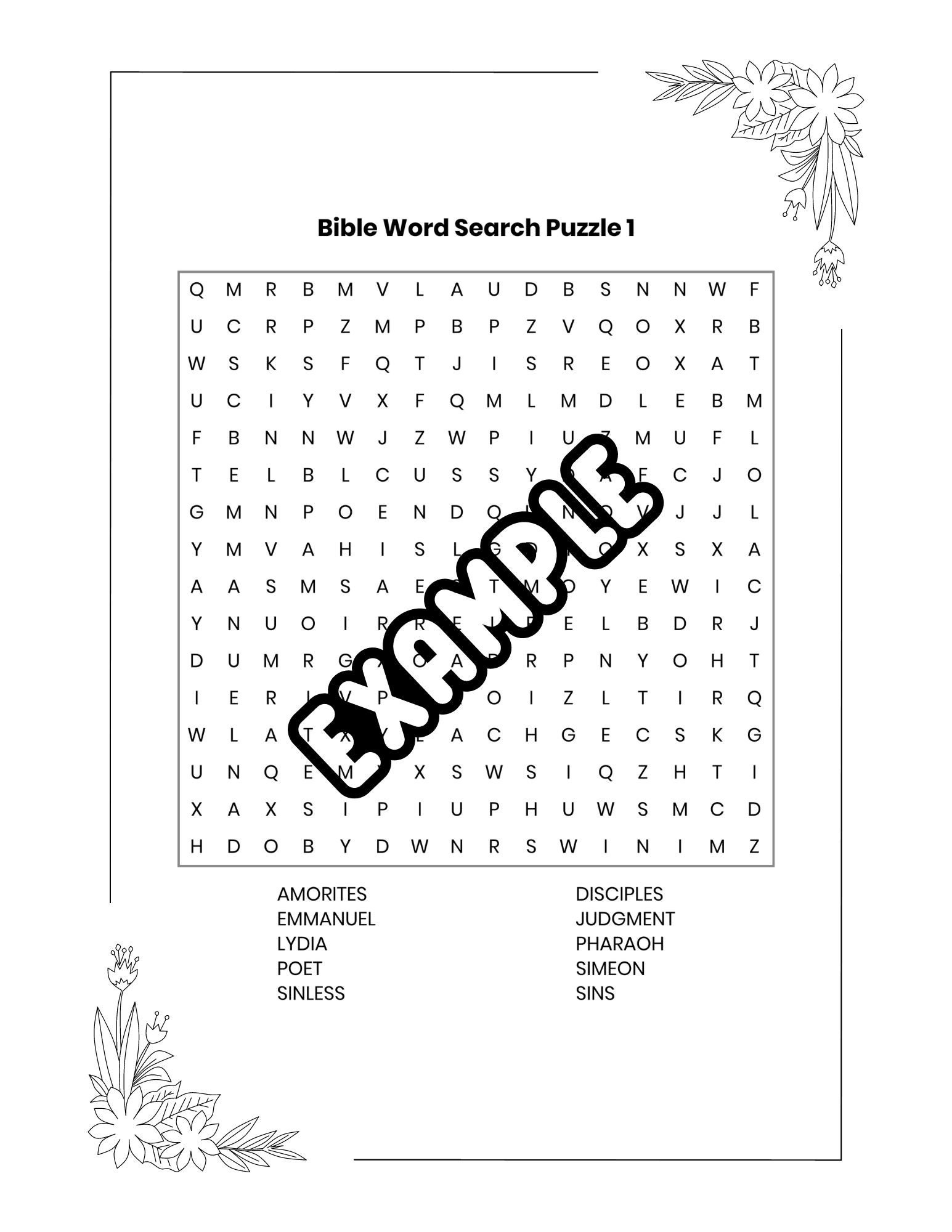 Search for the Word Bible Word Search DIGITAL DOWNLOAD - Etsy