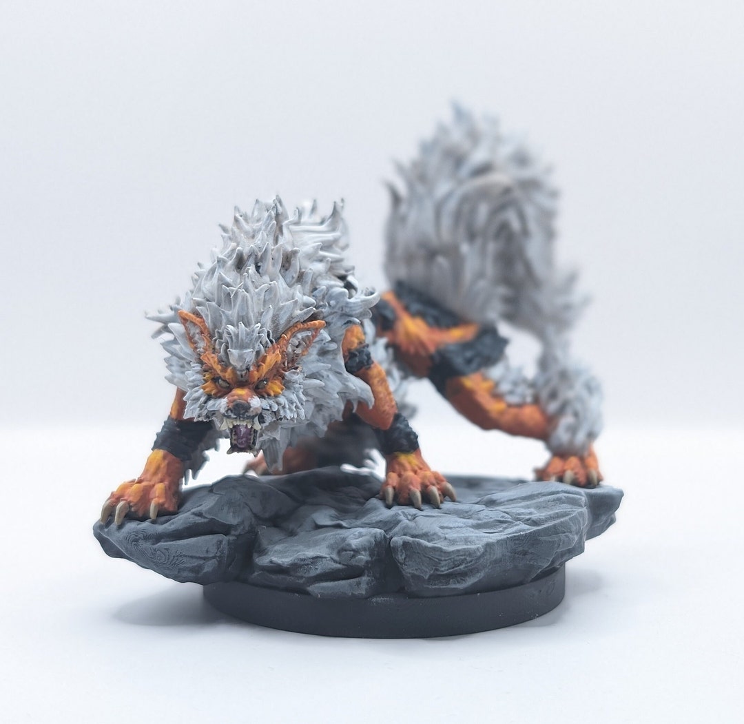 Fire Dogs Arcanine 3 & Growlithe .75 Fan Art Hand Painted Miniatures ...