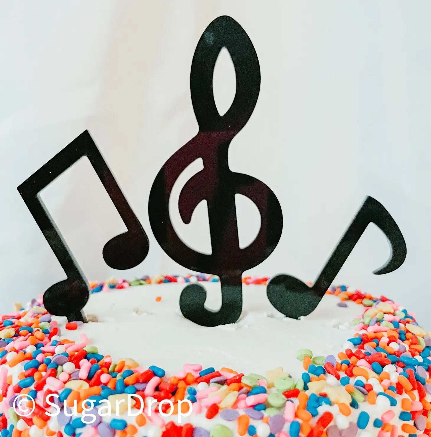 Black Acrylic Music Note Cake Toppers Set of 3 Designs - Etsy