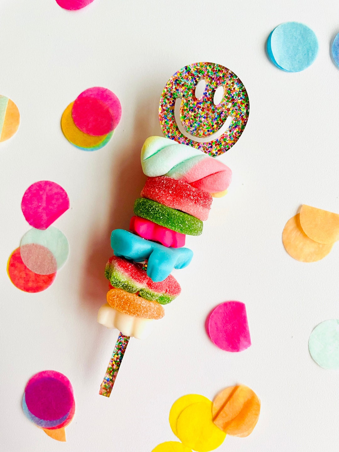 Glitter Smiley Gummy Kabob - Etsy