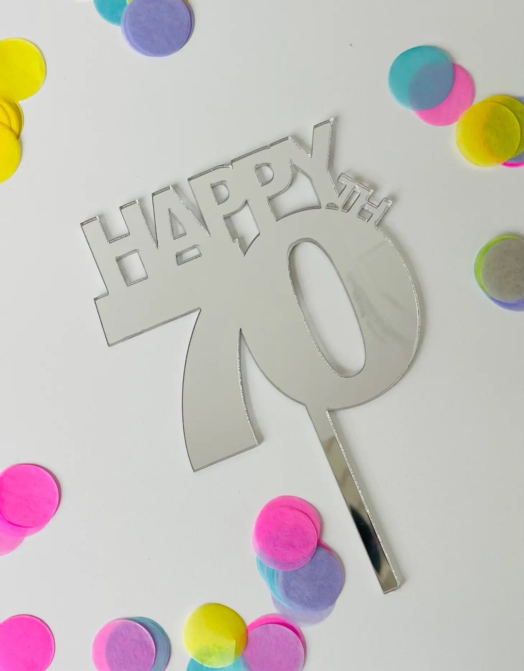 Happy 70th Acrylic Cake Topper - Etsy