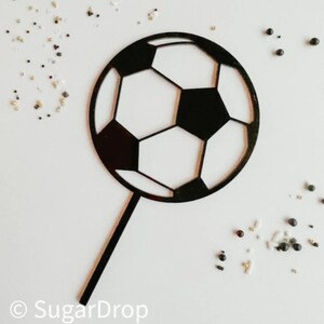 Black Soccer Ball Acrylic Cake Topper - Etsy