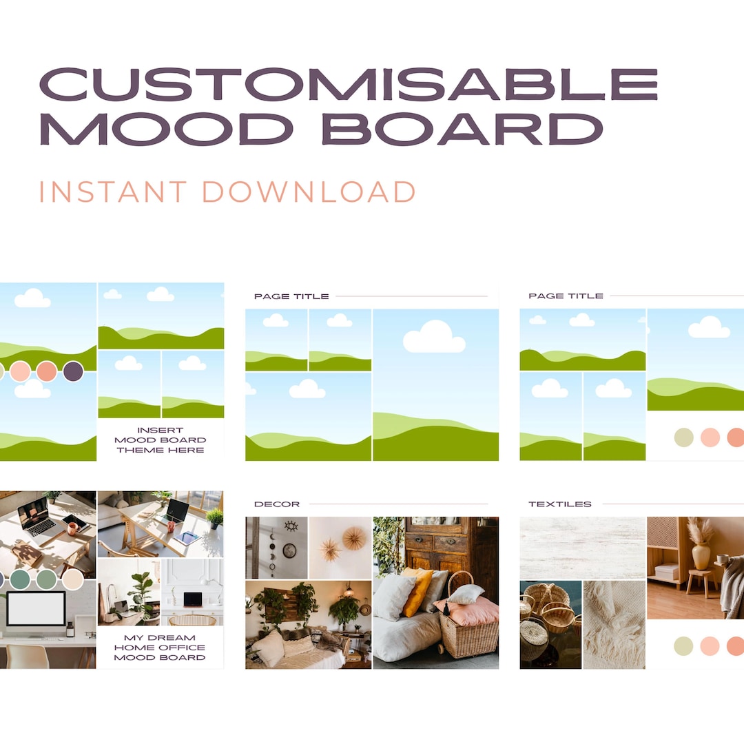 Digital Mood Board Template - Etsy