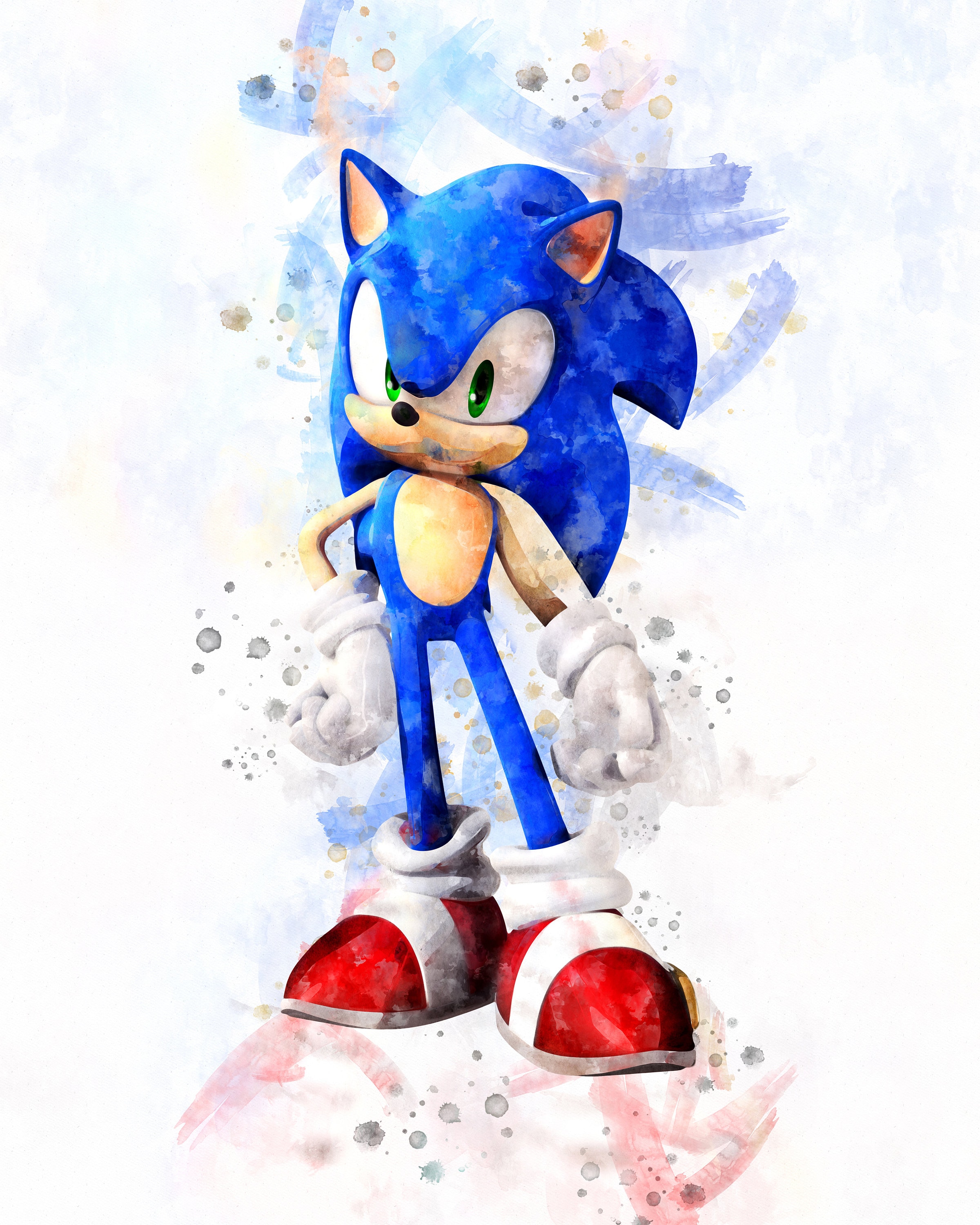 Sonic Watercolor Art Print Sonic Poster Printable Wall Art - Etsy Australia