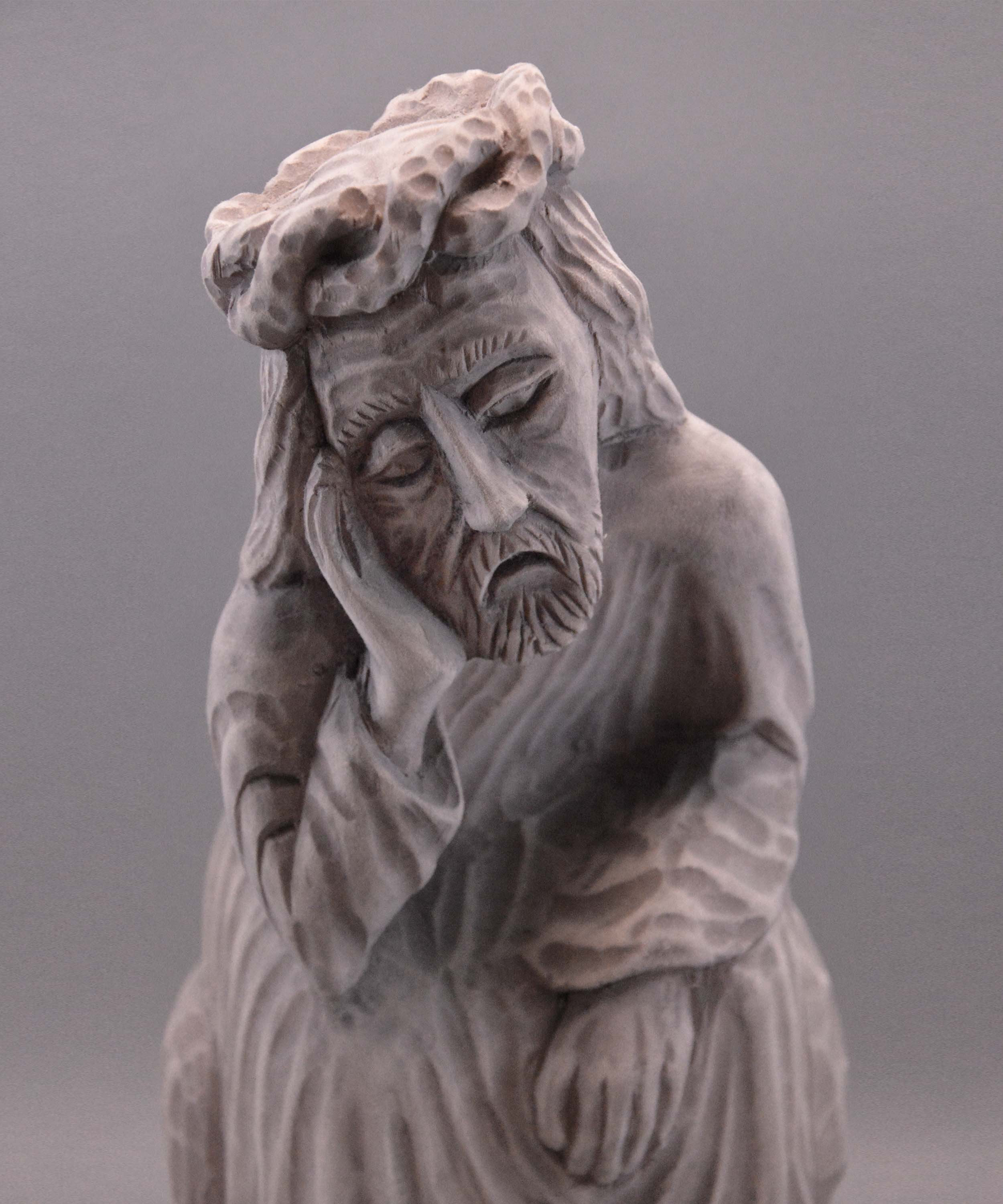 Hand Carved Linden Wood Pensive Christ Sculpture - Etsy