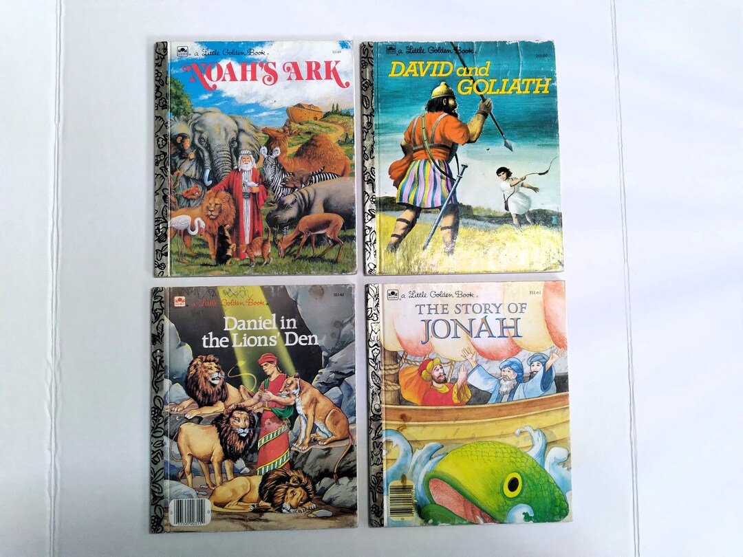 Little Golden Books Set of 4 Religious Bible Stories Noah's Ark David ...