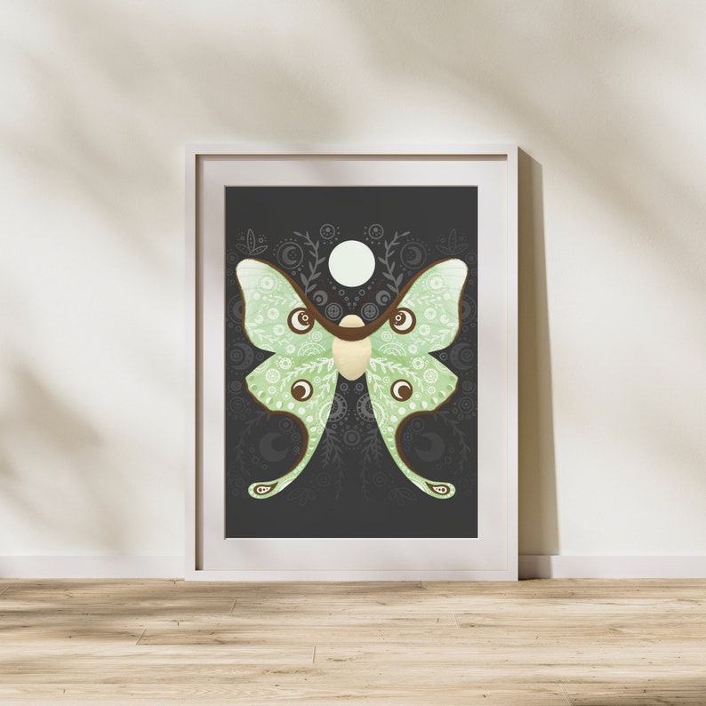 Luna Moth, American Moon Moth, Printable Wall Art, Nature Painting ...