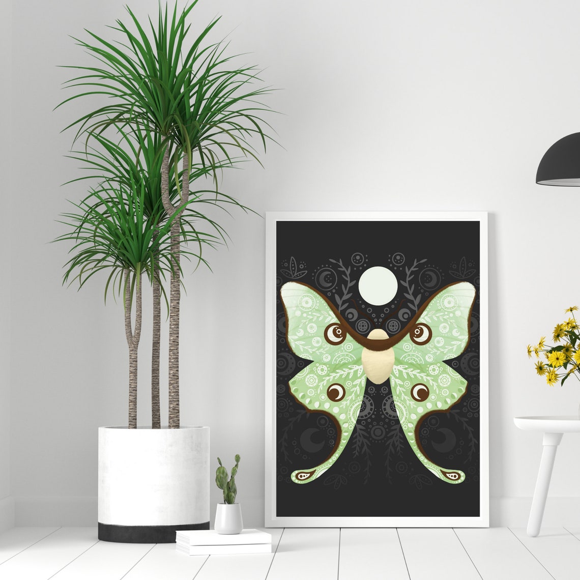 Luna Moth, American Moon Moth, Printable Wall Art, Nature Painting ...
