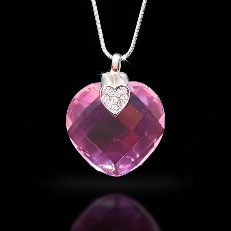 Pink Crystal Pendant - Etsy