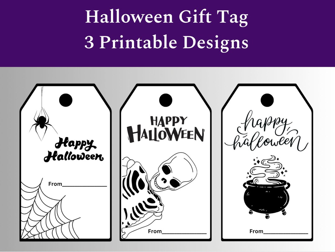 Halloween Printable Gift Tag Classroom Giveaway Bundle of 3 Designs - Etsy