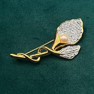 Designer Gold Brooch Calla Lily - Etsy