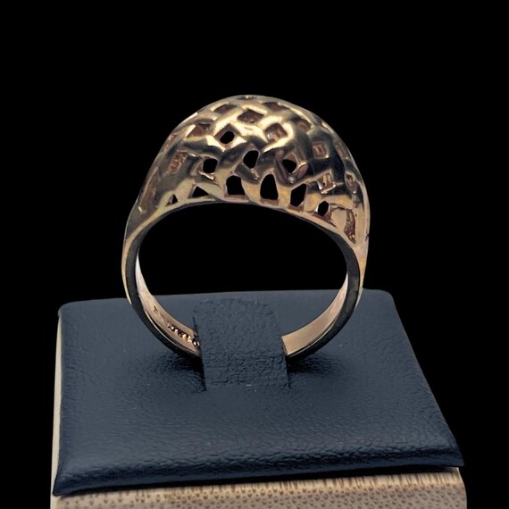 Yellow Gold Band Basketweave Ring Vintage New Old Sto… - Gem