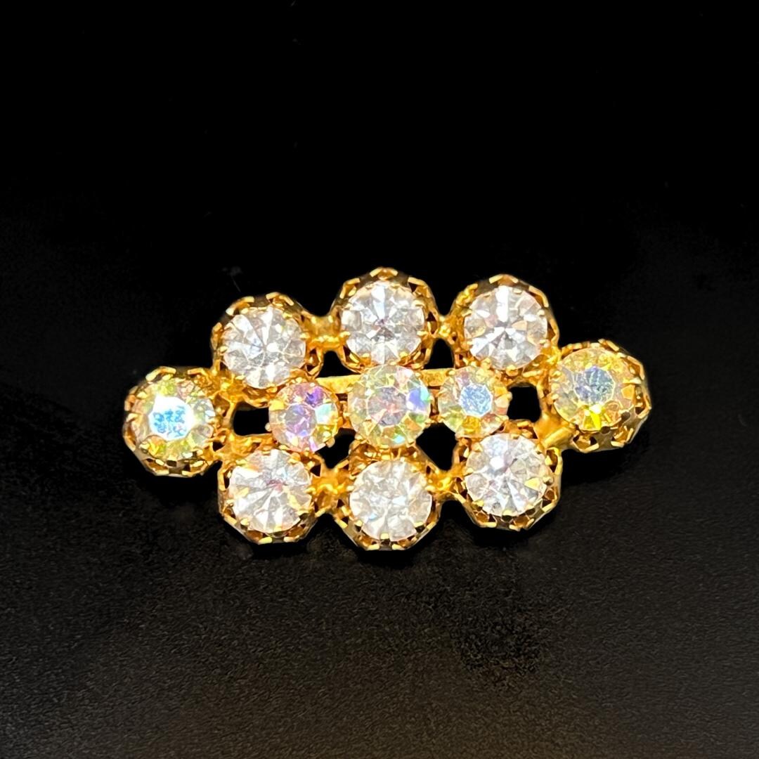 Vintage 1950s Karu Arkę Aurora Borealis Brooch Gold-toned Metal ...