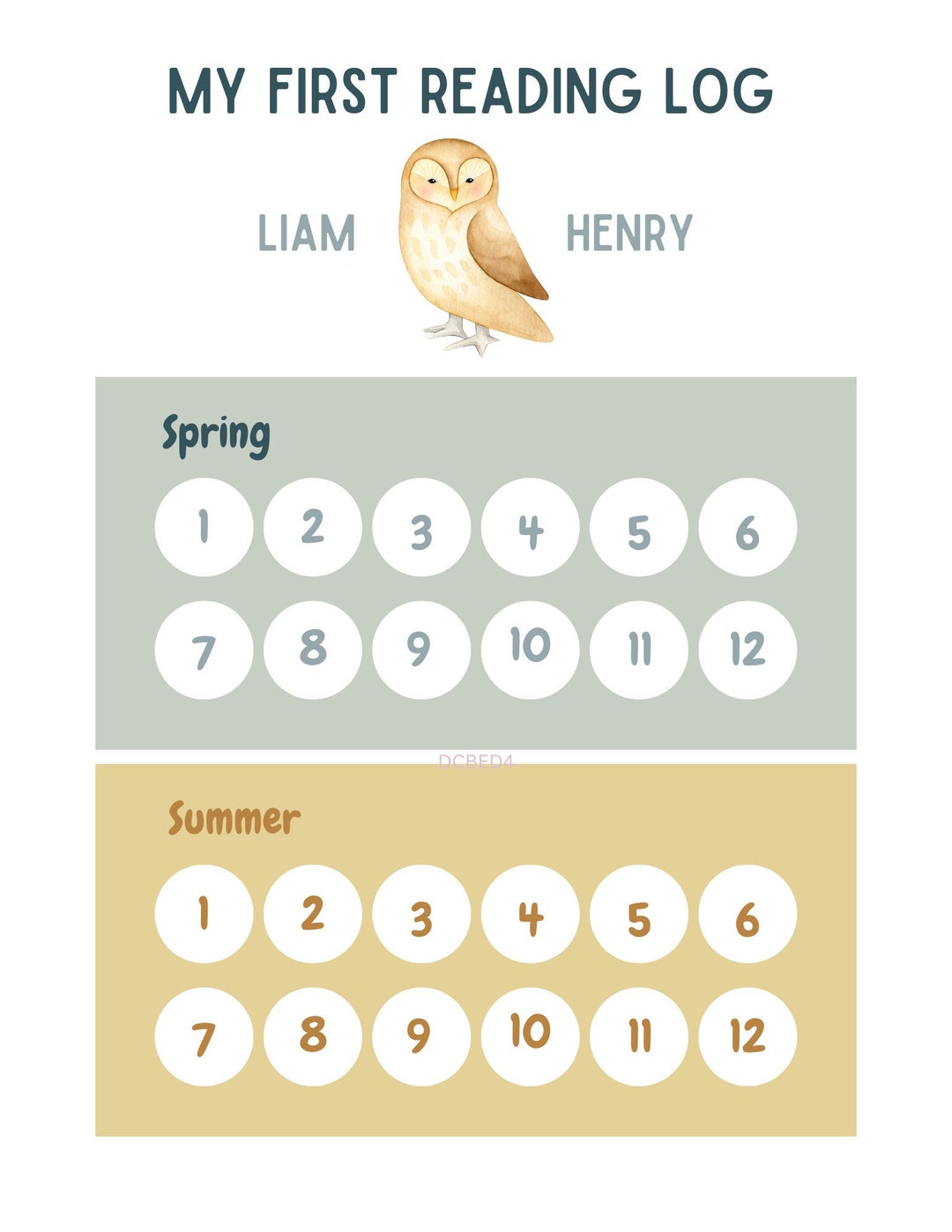 Boy's Boho Sticker Chart, Reading Chart, Early Reading Sticker Chart ...