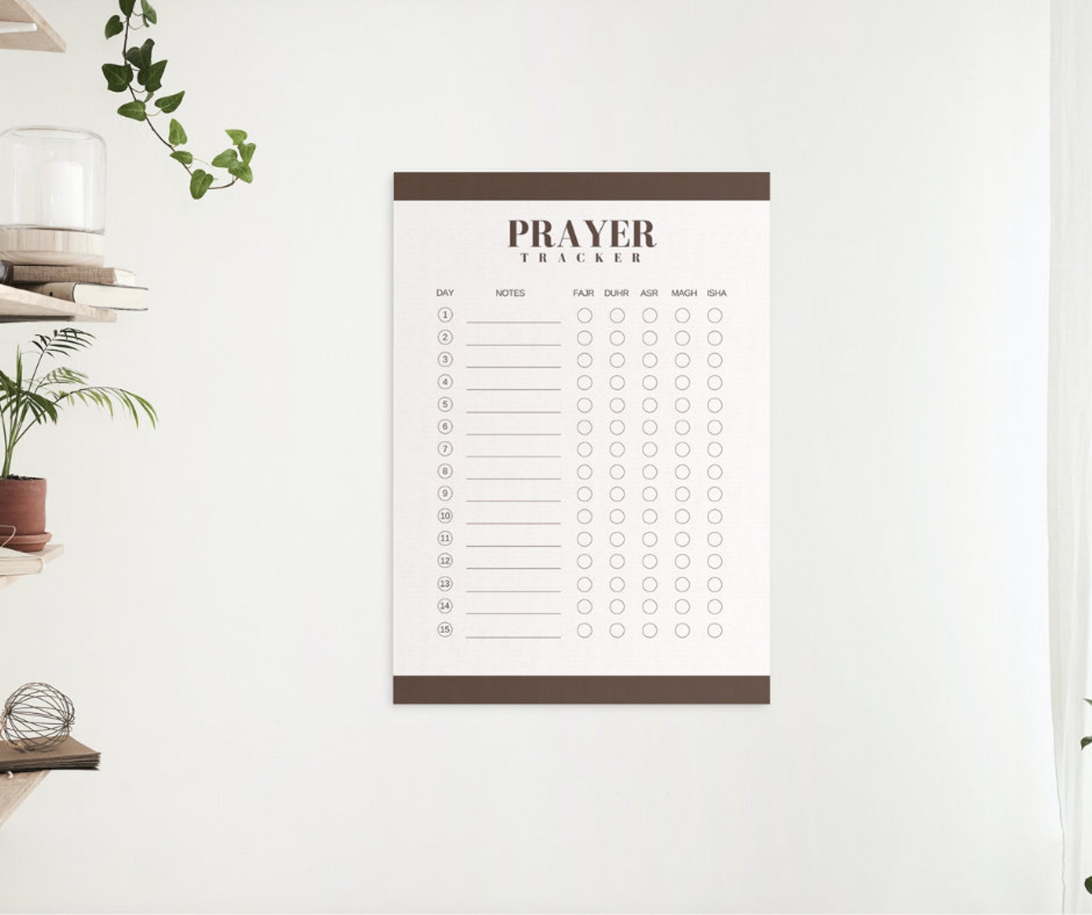 30 Days Salah / Prayer Tracker - Pray Your Salah 5 Times A Day - Simple ...