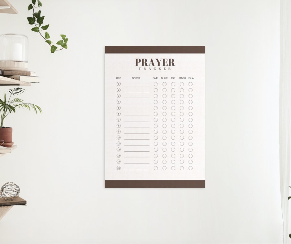 30 Days Salah / Prayer Tracker - Pray Your Salah 5 Times A Day - Simple ...
