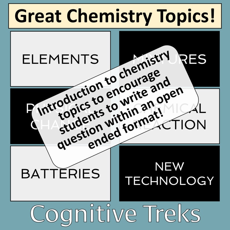 Chemistry Writing Prompts | 25 Science Snippets | Warm Ups | Science ...