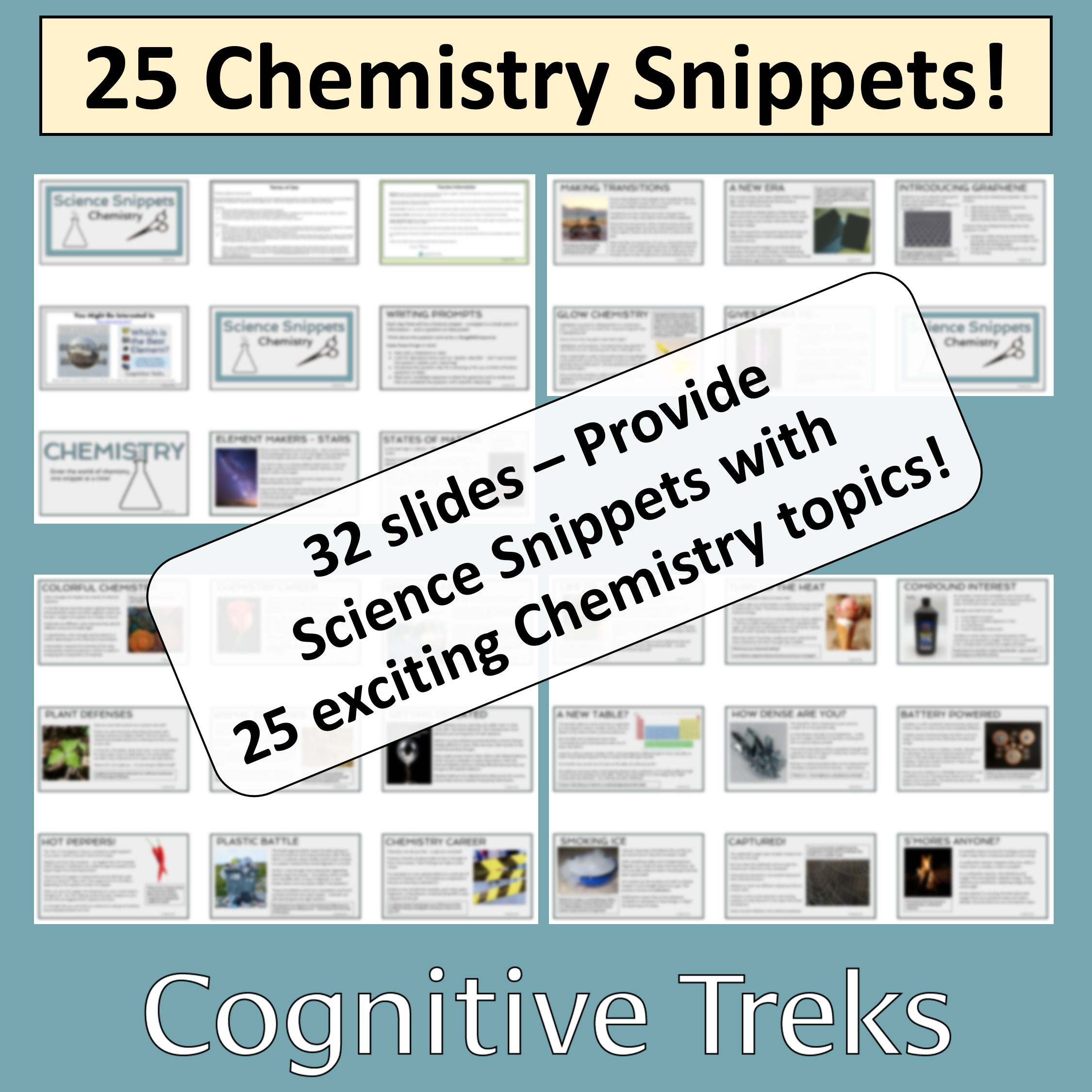 Chemistry Writing Prompts | 25 Science Snippets | Warm Ups | Science ...